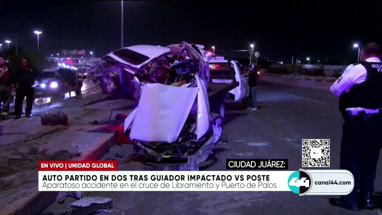 Auto partido en dos tras guiador impactado vs poste – El Canal de las ...