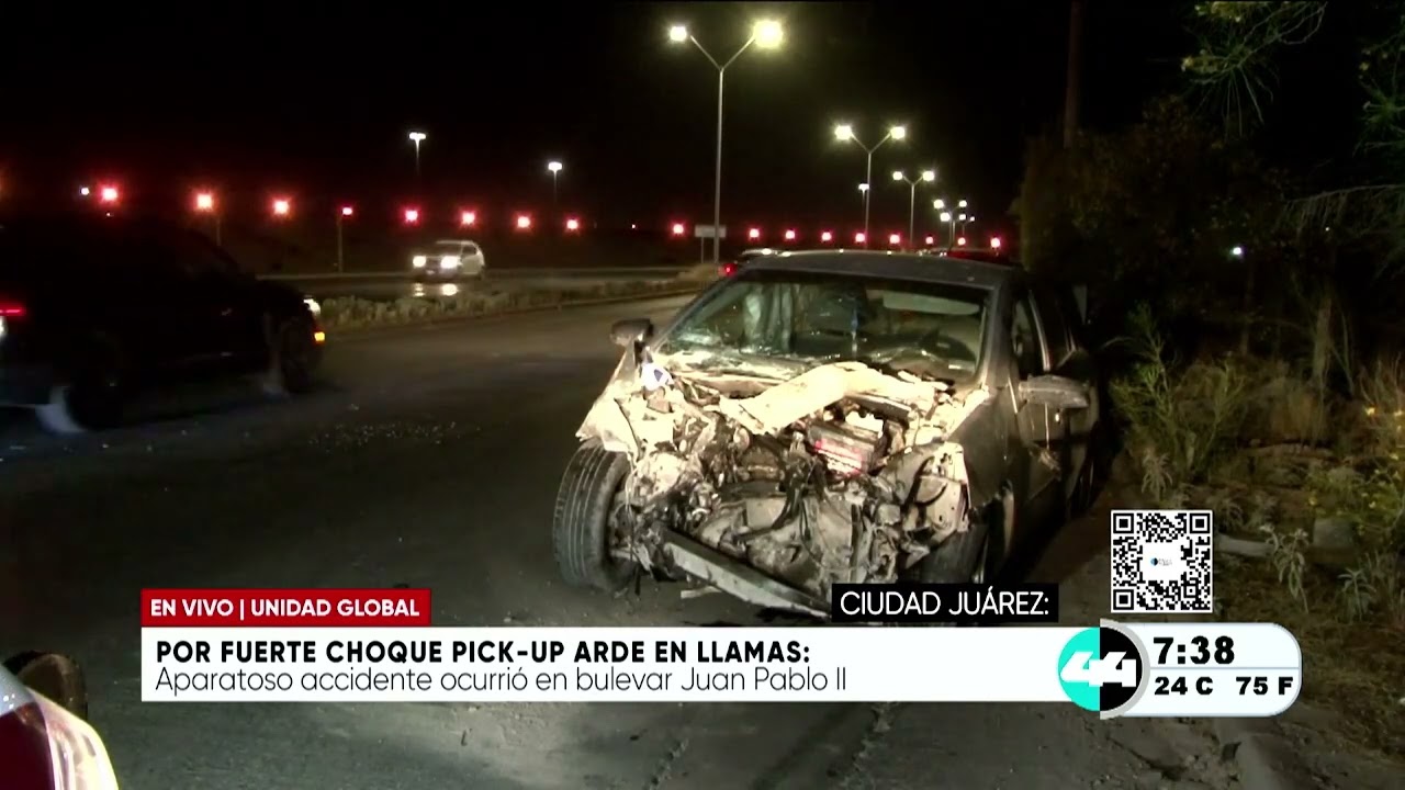 Por fuerte choque pick-up arde en llamas - El Canal de las Noticias Digital