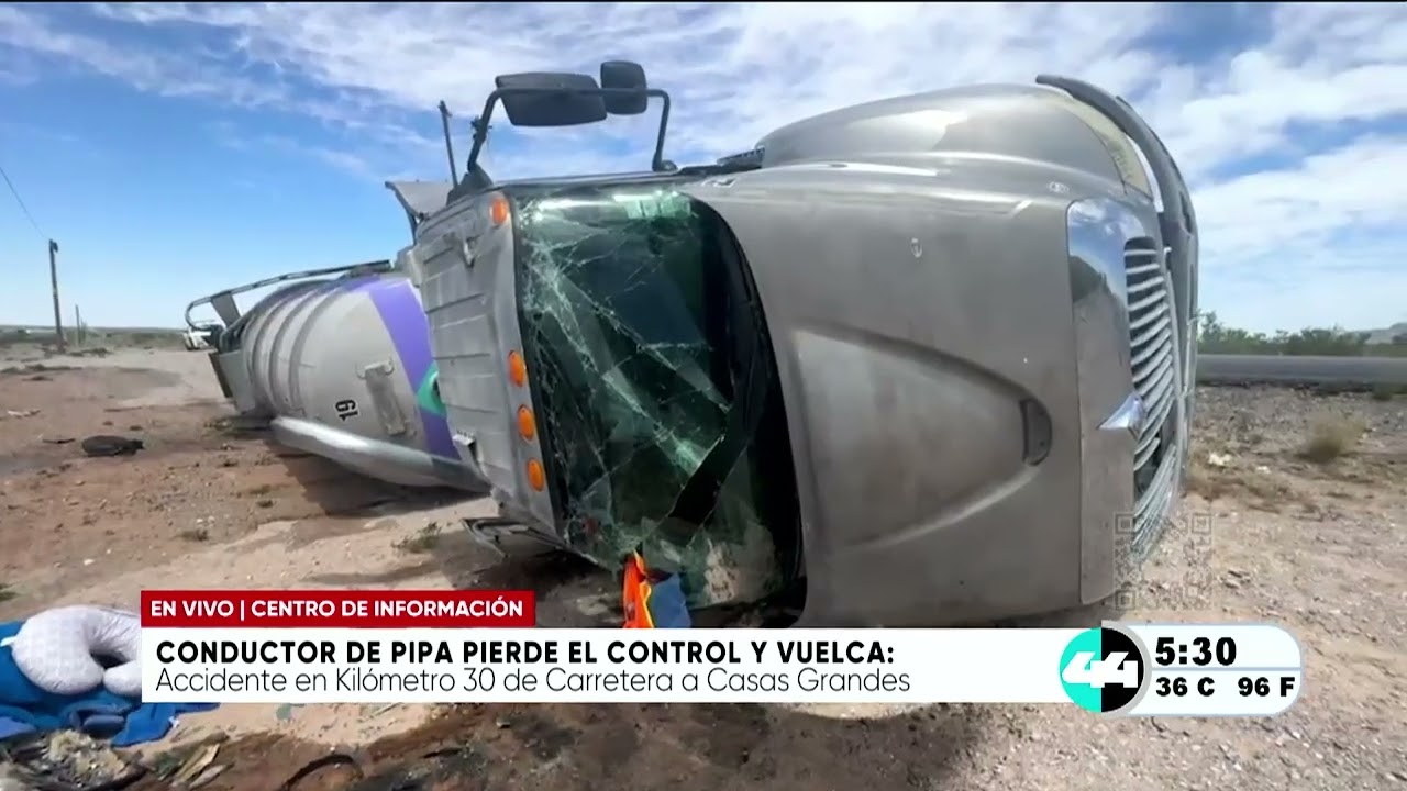 Conductor de pipa pierde el control y vuelca - El Canal de las Noticias ...